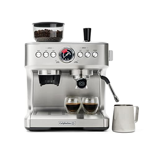Calphalon Temp IQ Espresso Machine With Grinder, Dual Thermoblock , And ...