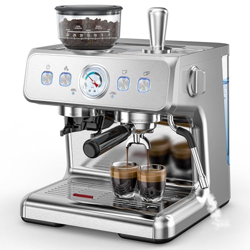COWSAR Espresso Machine 15 Bar, Semi-Automatic Espresso Maker With Bean ...
